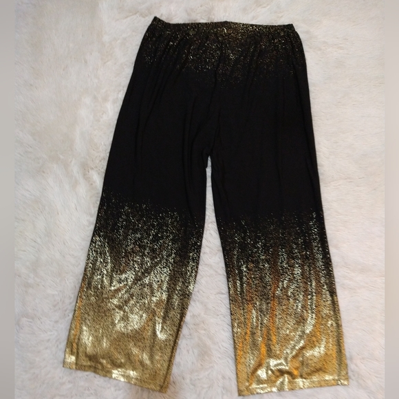 Melissa Paige | Pants & Jumpsuits | Melissa Paige Black And Gold Wide ...